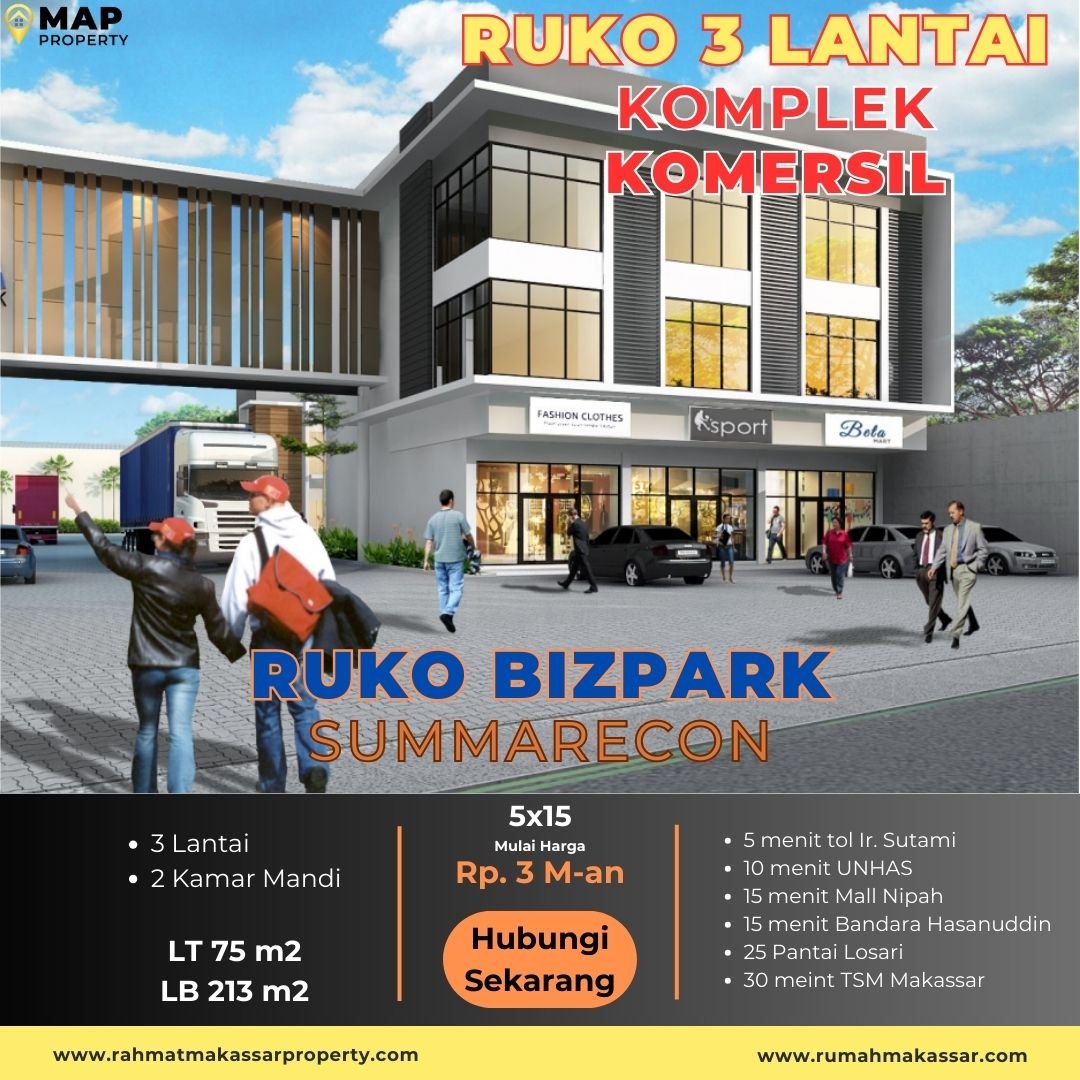 Ruko 3 Lantai Premium Summarecon - Summarecon Makassar